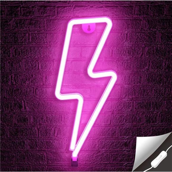 Other | Lumoonosity Lightning Bolt Neon Signs Usb Powered Pink Led ...